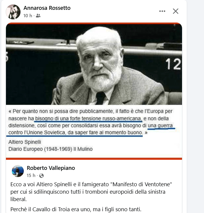Ventotene, Arma per Distrarci dalle Folli Scelte di Guerra del ...
